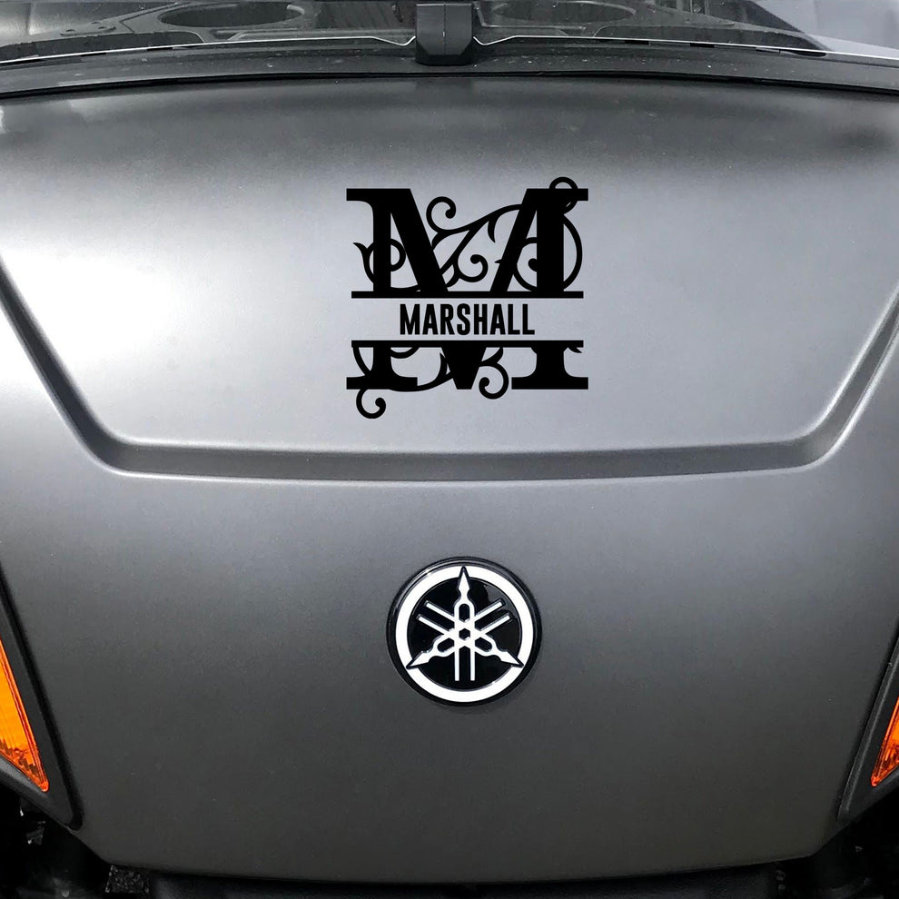 Monogram (Split Roman Flourish V2) Vinyl Decal – Stick'emAll Vinyl Decals